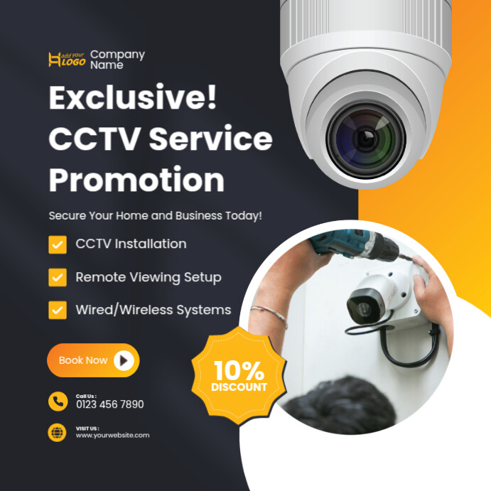 Modèle Black Professional Cctv Service Promotion Instagram Post ...