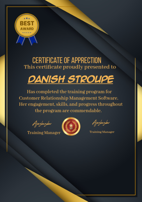 Black Professional Certificate Background Design Templates A5 ...