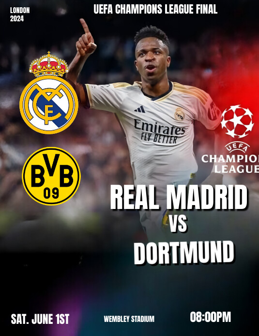 Black Professional Champions League Final Rea Template | PosterMyWall