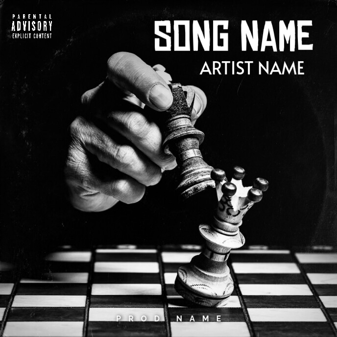 Black Professional Chess Album Cover Template | PosterMyWall