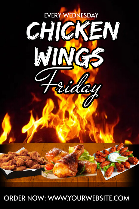 Copy of Black Professional Chicken Wings Poster | PosterMyWall