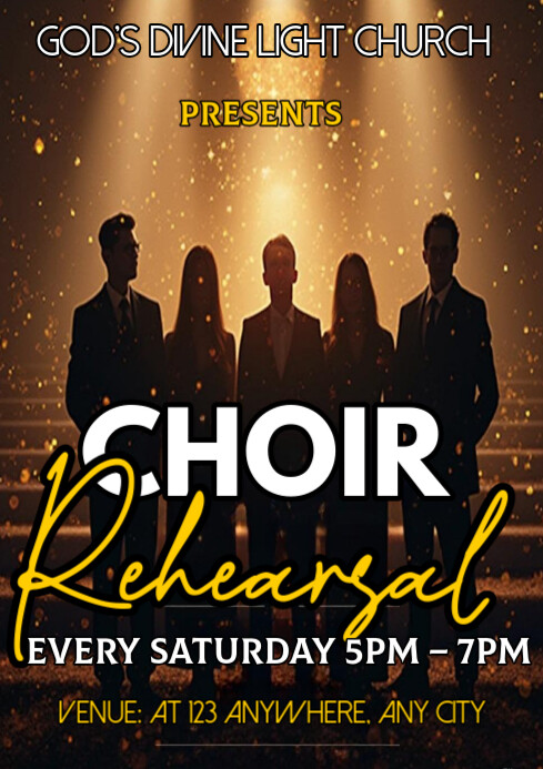 Black Professional Choir Rehearsal Flyer Template A3 | PosterMyWall