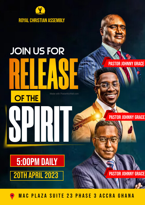 Black Professional Church A4 Template | PosterMyWall