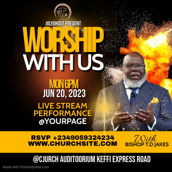 Black Professional Church Conference Flyer Instagram Post Template ...