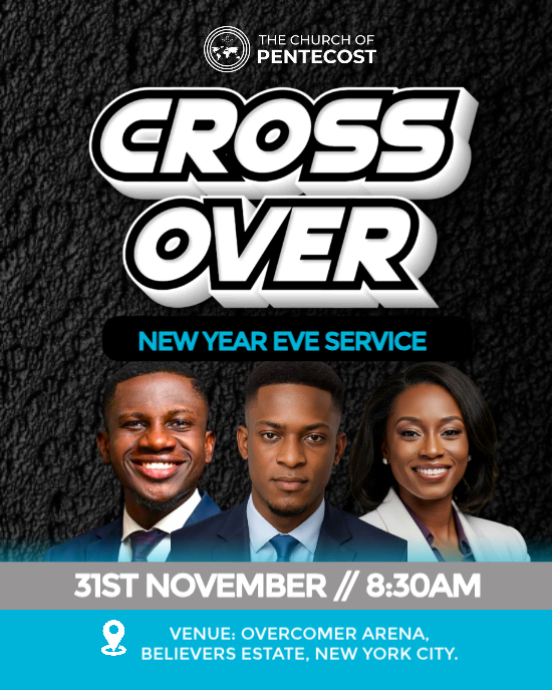 Black Professional Church Cross Over Service Flyers Instagram Portrait ...