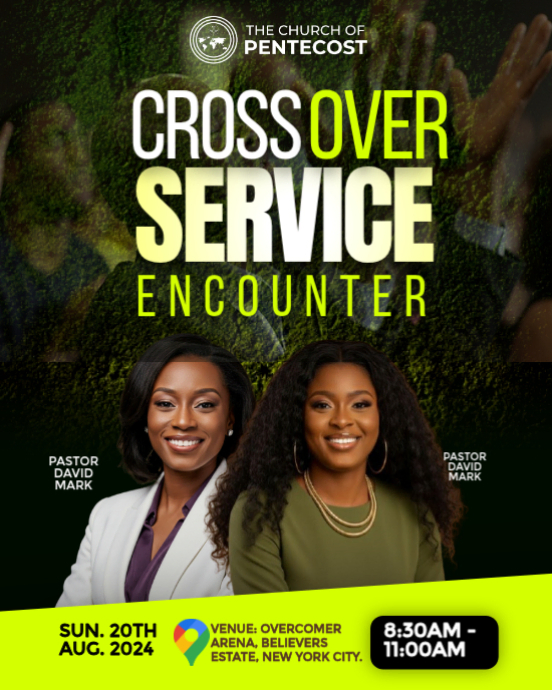 Black Professional Church Cross Over Service Flyers Instagram Portrait ...