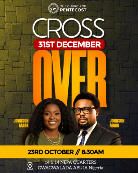 Black Professional Church Cross Over Service Flyers Instagram Portrait ...