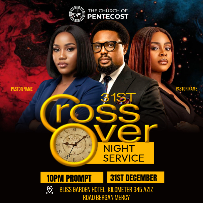 Black Professional Church Cross Over Service Flyers Instagram Post ...