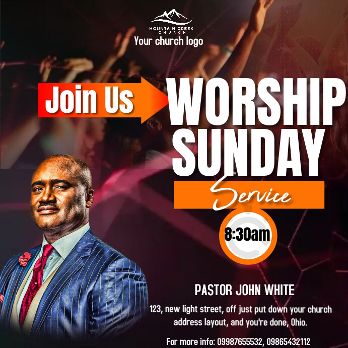 Plantilla de Black Professional Church Design Flyer Insta | PosterMyWall