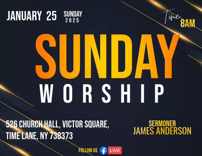 Black Professional Church Flyer (us Letter) Template | PosterMyWall