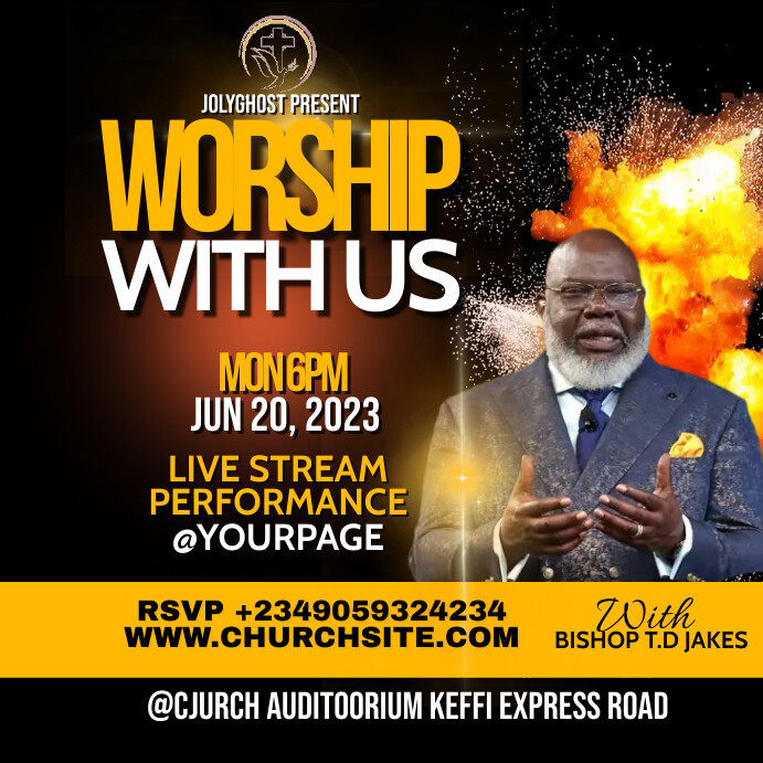 Modèle Black Professional Church Flyer Instagram Pos | PosterMyWall