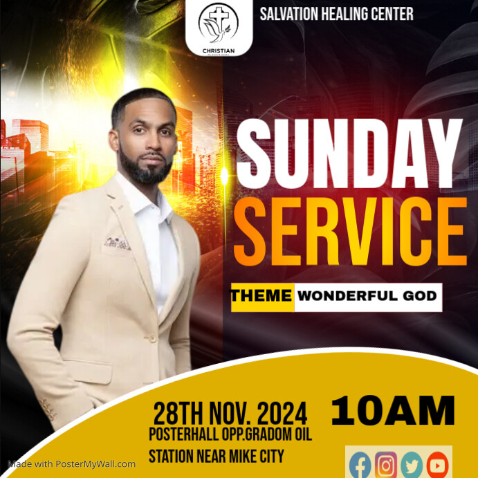 Black Professional Church Instagram Post Template | PosterMyWall