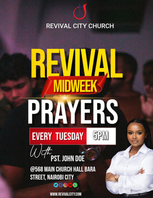 Black Professional Church Revival Event Flyer Template | PosterMyWall
