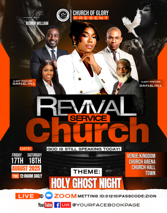 Black Professional Church Revival Poster Poster/wallboard Template ...