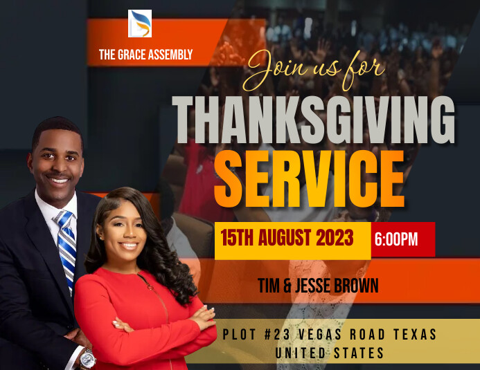 Plantilla de Black Professional Church Thanks Giving Flye | PosterMyWall