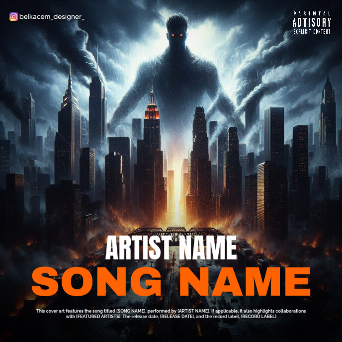 Black Professional City Dark Album Cover Templat | PosterMyWall