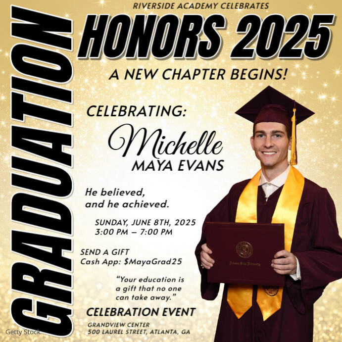 Black Professional Class Of 2025 Graduation Celebration Invitation ...