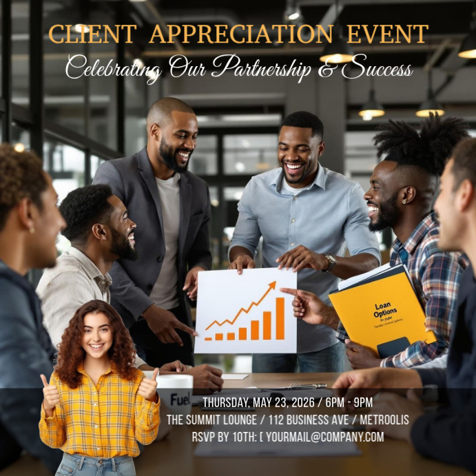Plantilla de Black Professional Client Appreciation Instagram Post ...
