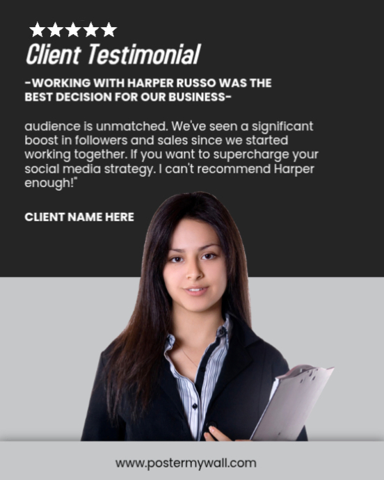 Black Professional Client Review Instagram Portrait Template | PosterMyWall