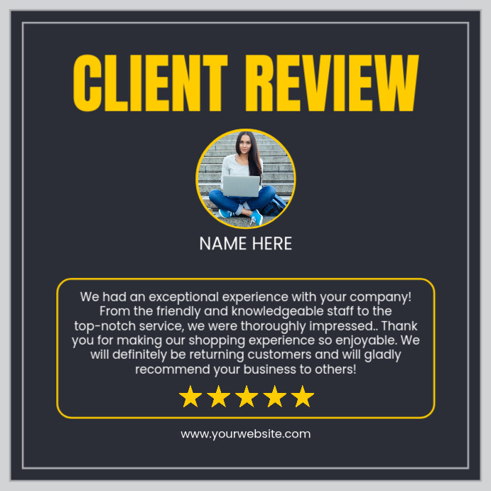 Black Professional Client Review Template Instagram Post | PosterMyWall