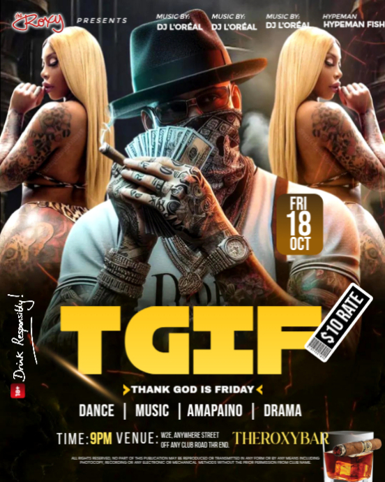 Black Professional Club Flyer Instagram Portrait Template | PosterMyWall