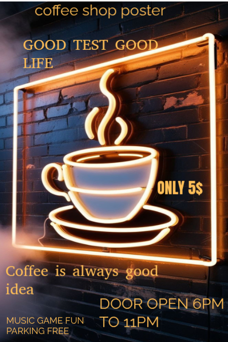 Black Professional Coffe Shop Poster Poster Template | PosterMyWall