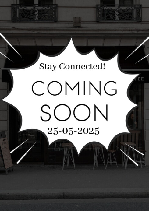 Black Professional Coming Soon Announcement A4 Template | PosterMyWall