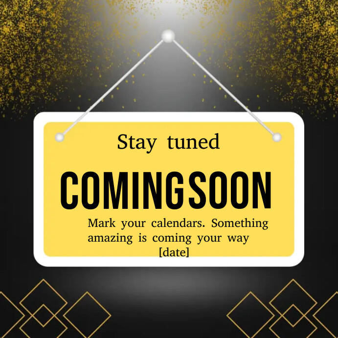 Black Professional Coming Soon Notice Instag Template | PosterMyWall