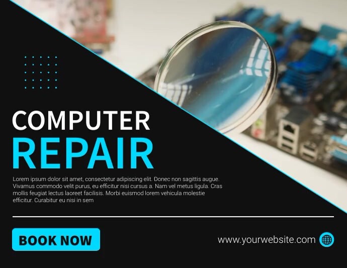 Black Professional Computer Repair Flyer (us Templat | PosterMyWall