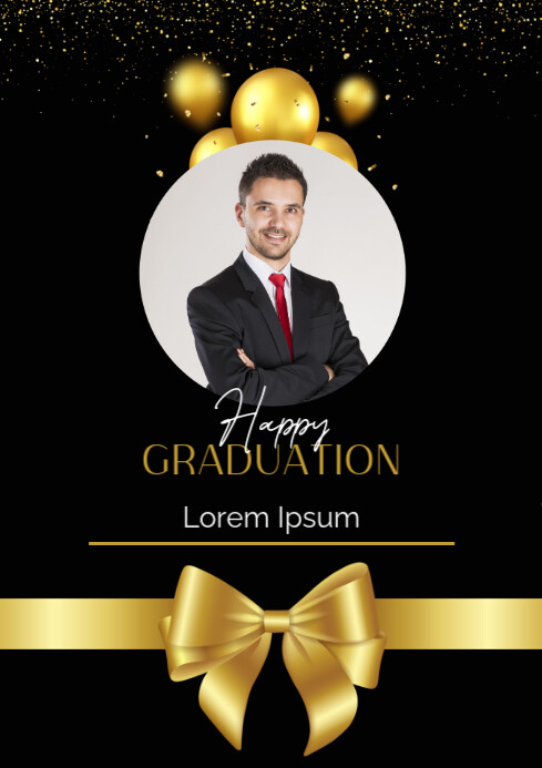 Black Professional Congratulations Graduation A4 Template | PosterMyWall