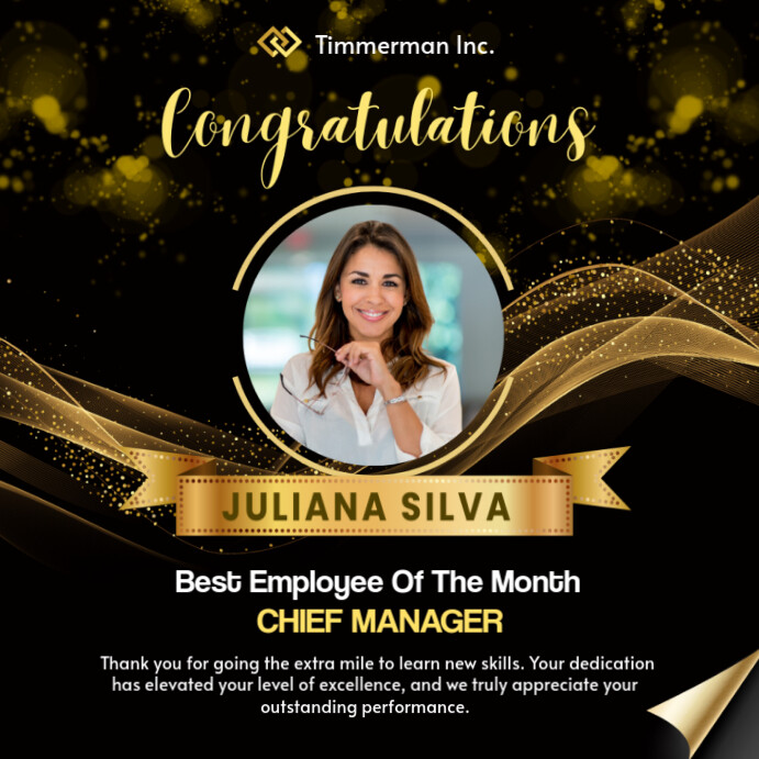 Black Professional Congratulations Instagram Post Templat | PosterMyWall