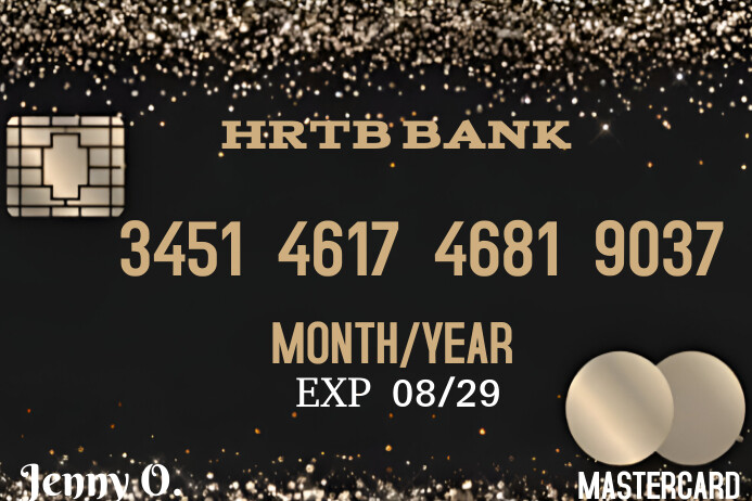 Black Professional Credit Card Design Templat Template | PosterMyWall