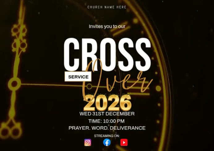 Black Professional Cross Over Service Invite A3 Template | PosterMyWall