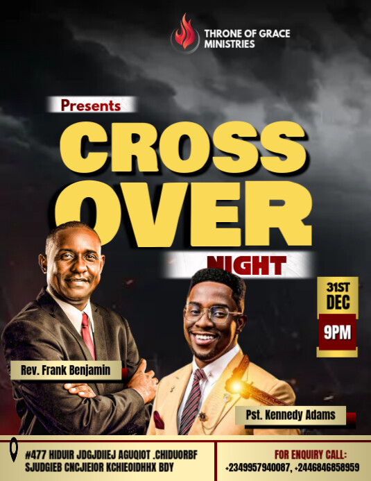 Black Professional Cross Overnight Flyer (us Letter) Template ...