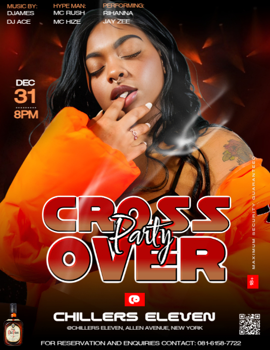 Black Professional Crossover Night Party Template Flyer (us Letter ...