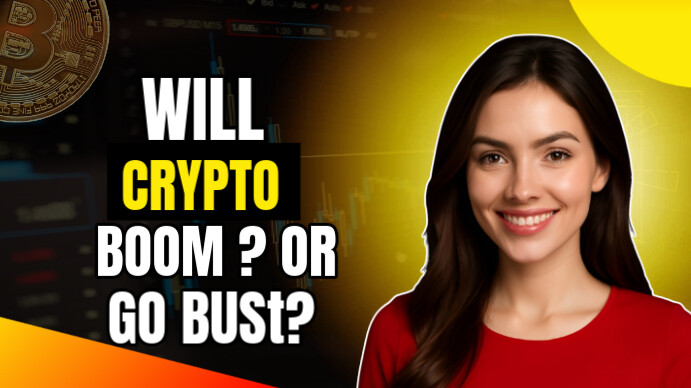 Black Professional Crypto Youtube Thumbnail Template | PosterMyWall