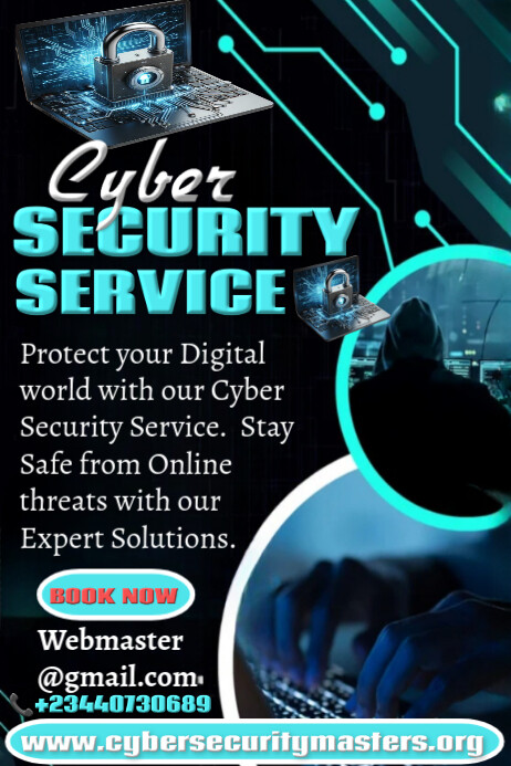 Black Professional Cyber Security Alerts Flyer Poster Template ...