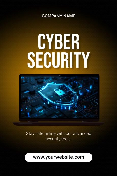 Black Professional Cyber Security Poster Template | PosterMyWall