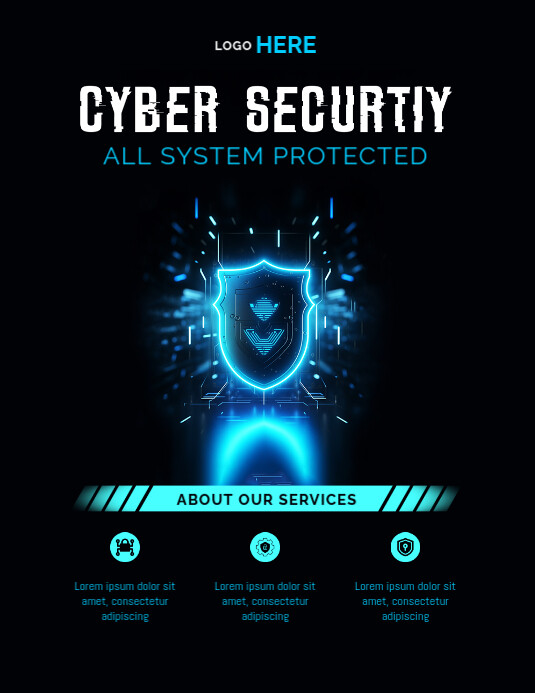 Copy of Black Professional Cyber Security Posters, Cyber Security Flyer ...