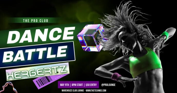 Black Professional Dance Battle Facebook Shared Image Template ...