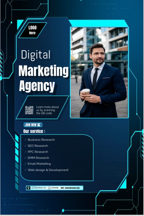 Black Professional Digital Marketing Poster Template | PosterMyWall
