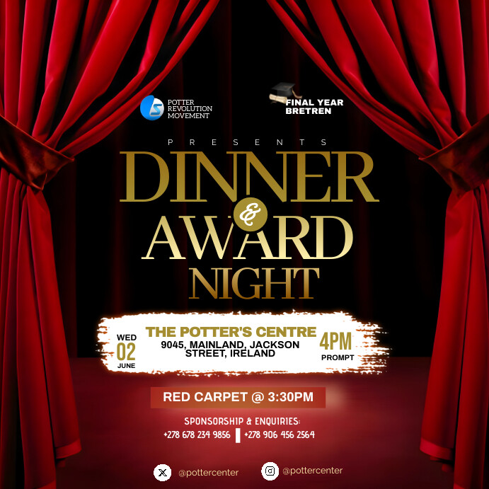 Black Professional Dinner Award Night Instag Template | PosterMyWall