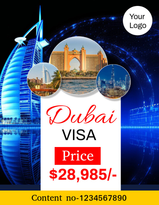 Black Professional Dubai Travel Flyer Flyer (us Letter) Template ...