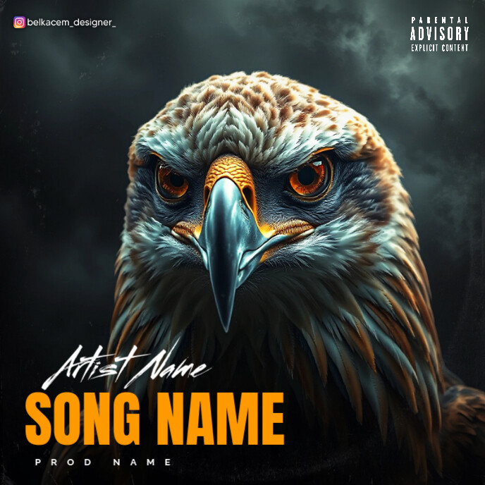 Black Professional Eagle Album Cover Templat | PosterMyWall