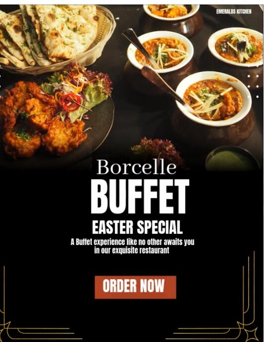 Black Professional Easter Buffet Ad Flyer (us Letter) Template ...