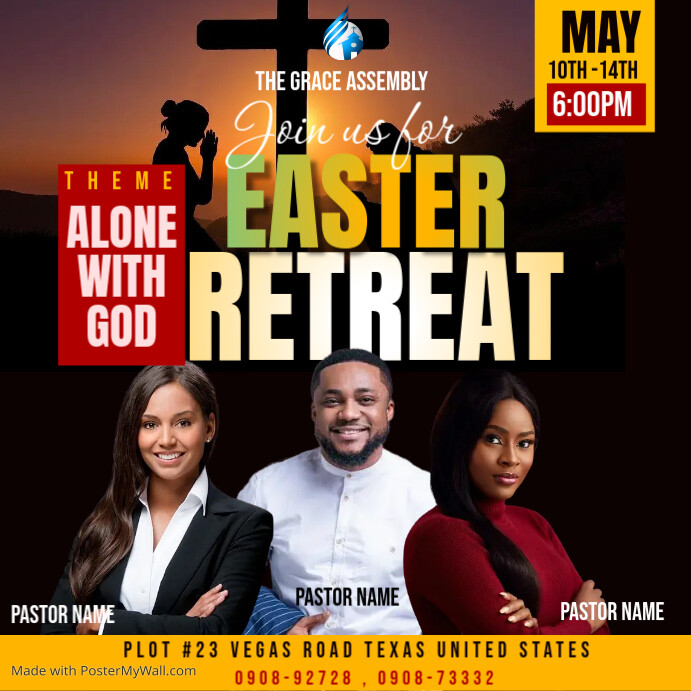 Black Professional Easter Service Instagram Post Template | PosterMyWall