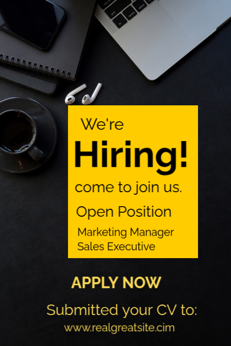 Black Professional Ee Are Hiring 2027 Jobs Position Poster Template ...