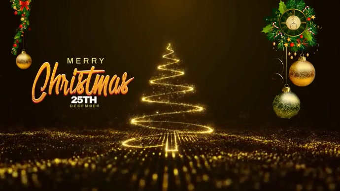 Black Professional Elegant Christmas And New Year Video Greeting With ...