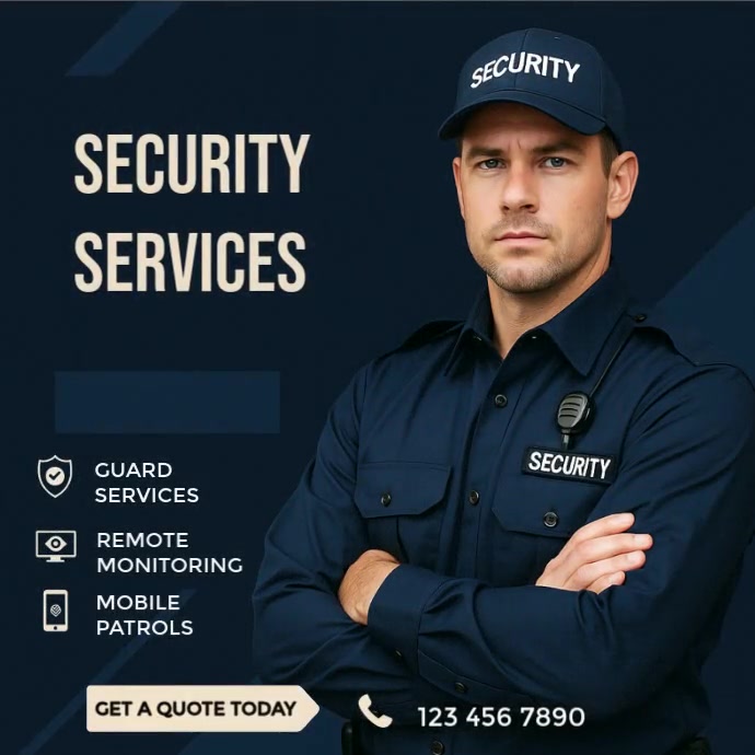 Black Professional Elite Guard Security Ad Banner Instagram Post ...