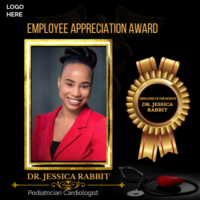 Black Professional Employee Appreciation Award Instagram Post Template ...